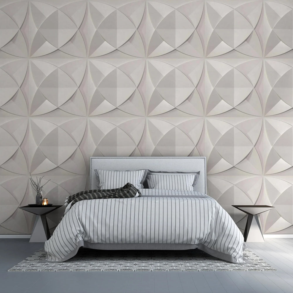 Flower Circle 3D PVC Wall Panel | Premium Materials | Best Home Decor