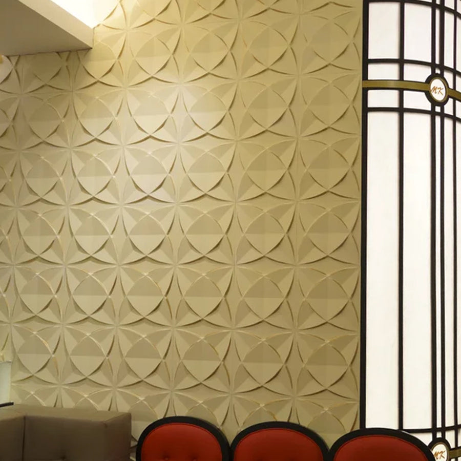 Flower Circle 3D PVC Wall Panel | Premium Materials | Best Home Decor